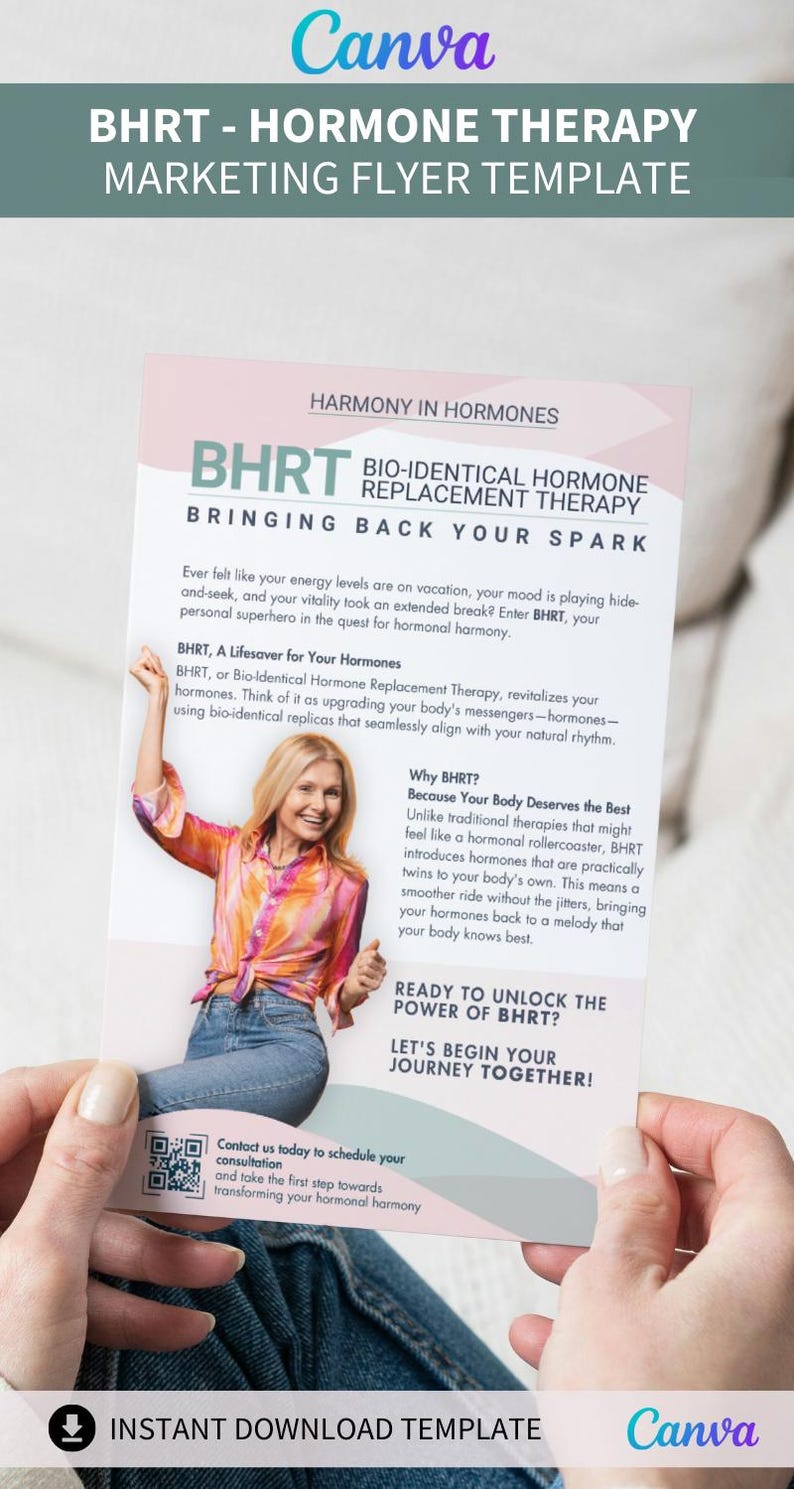 Bio-identical Hormone Replacement Therapy Brochure BHRT Flyer Template ...