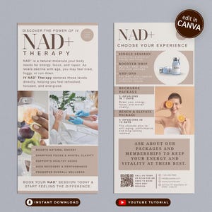 Nad+ Therapy Rack Card IV Vitamin Therapy Handout Medspa Marketing ...
