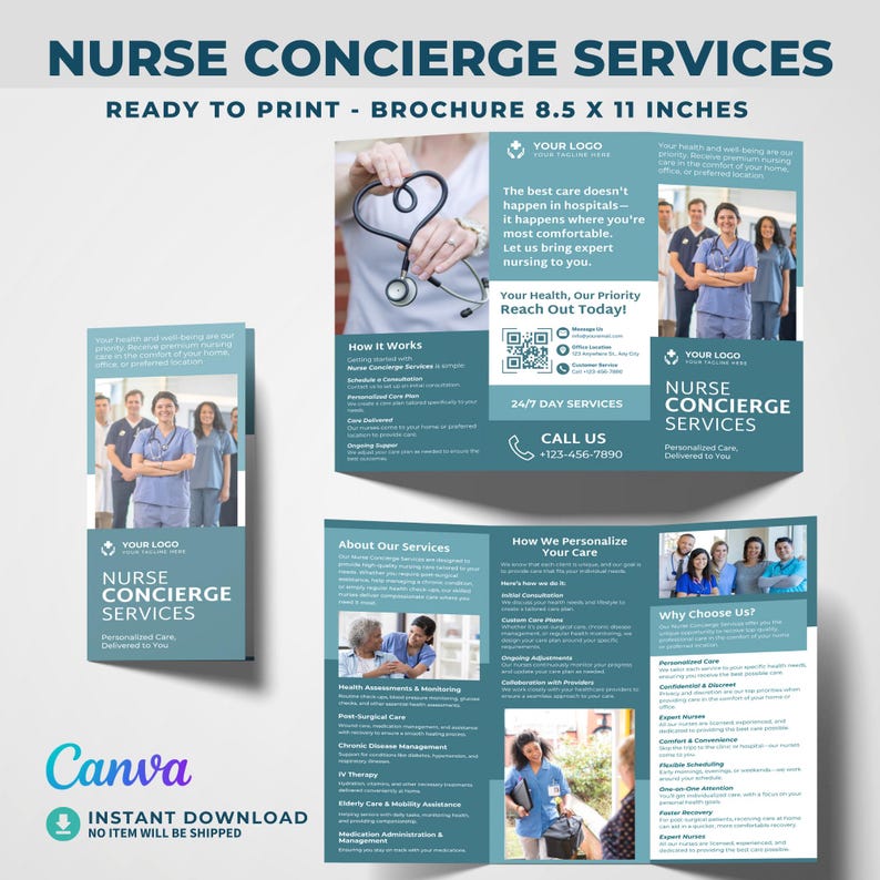 Nurse Marketing Bundle Canva Editable Concierge Medicine Branding Kit ...