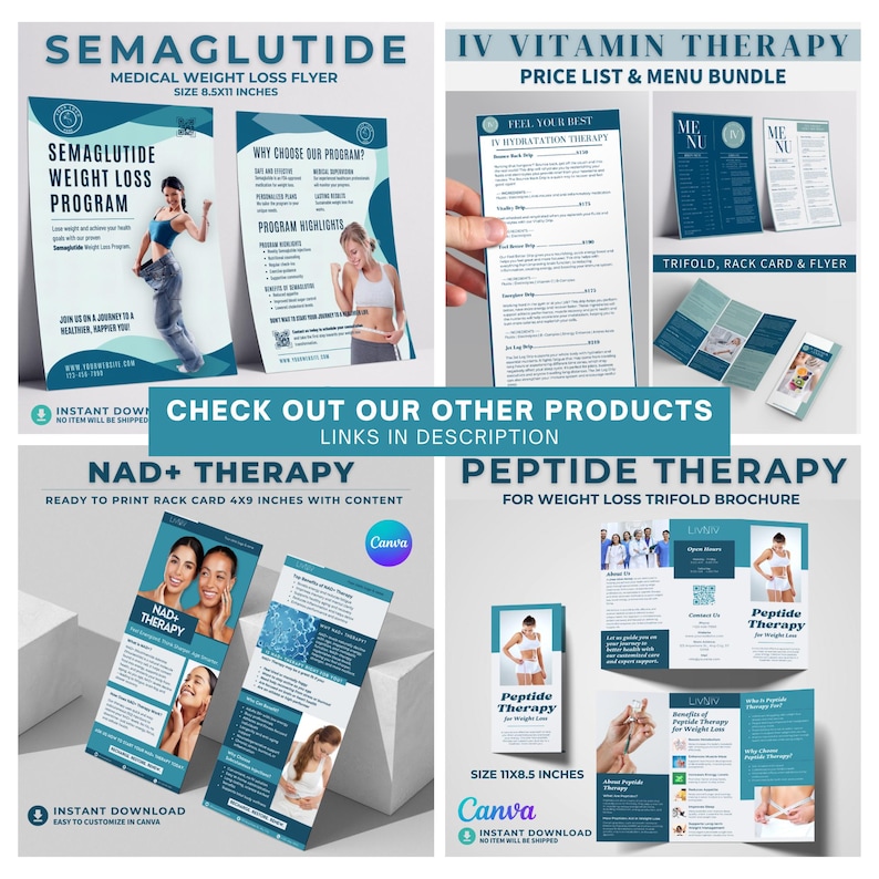 Weight Loss Program Template Diet Brochure Canva Editable Weight ...