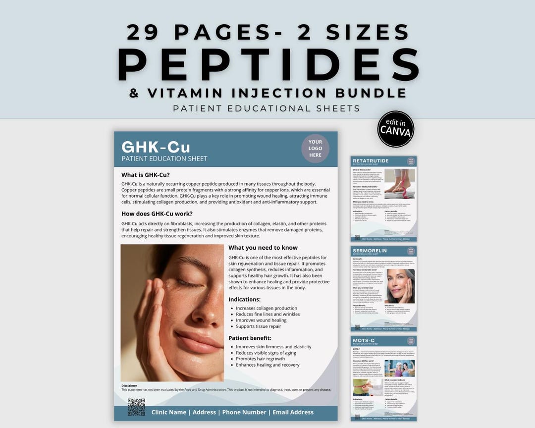 Peptide Therapy Handout Vitamin Injection Patient Educational Sheet ...