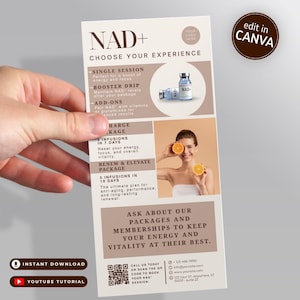 Nad+ Therapy Rack Card IV Vitamin Therapy Handout Medspa Marketing ...