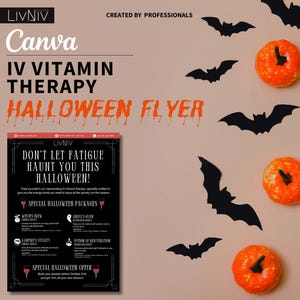 Editable Halloween IV Therapy Canva Template Customizable Flyer for ...
