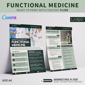Functional Medicine Flyer Template Naturopathic Doctor Info Sheet Canva ...