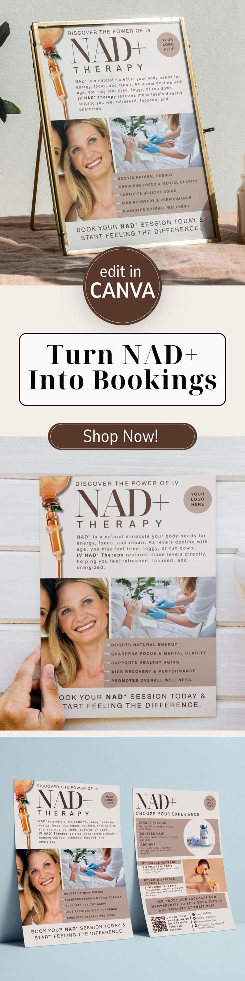 Nad+ Flyer Template NAD Therapy Handout IV Therapy Service Printable ...