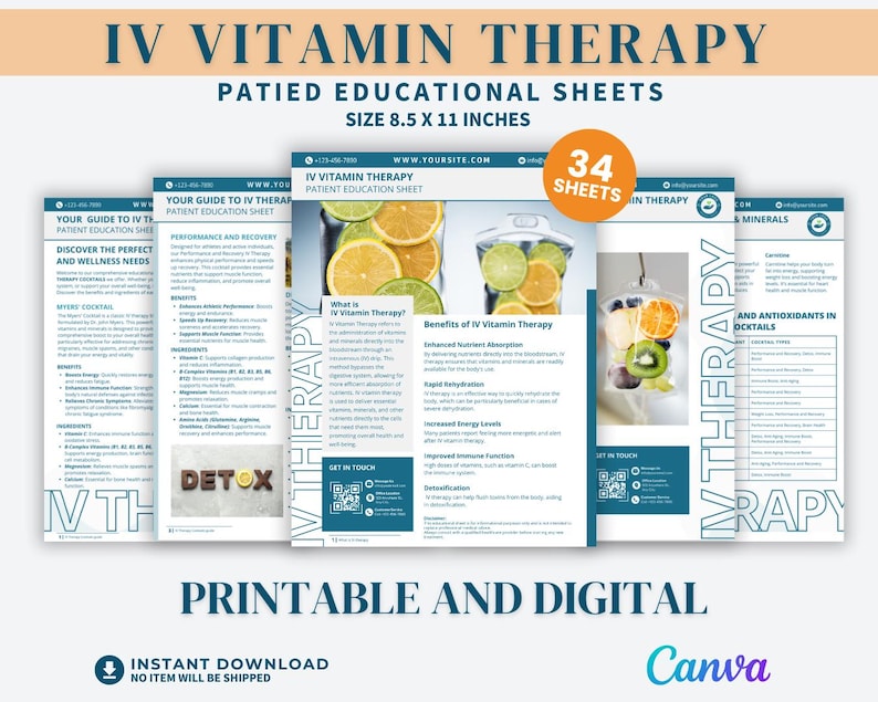IV Vitamin Template Ebook IV Therapy Complete Patient Guide Drip Client ...