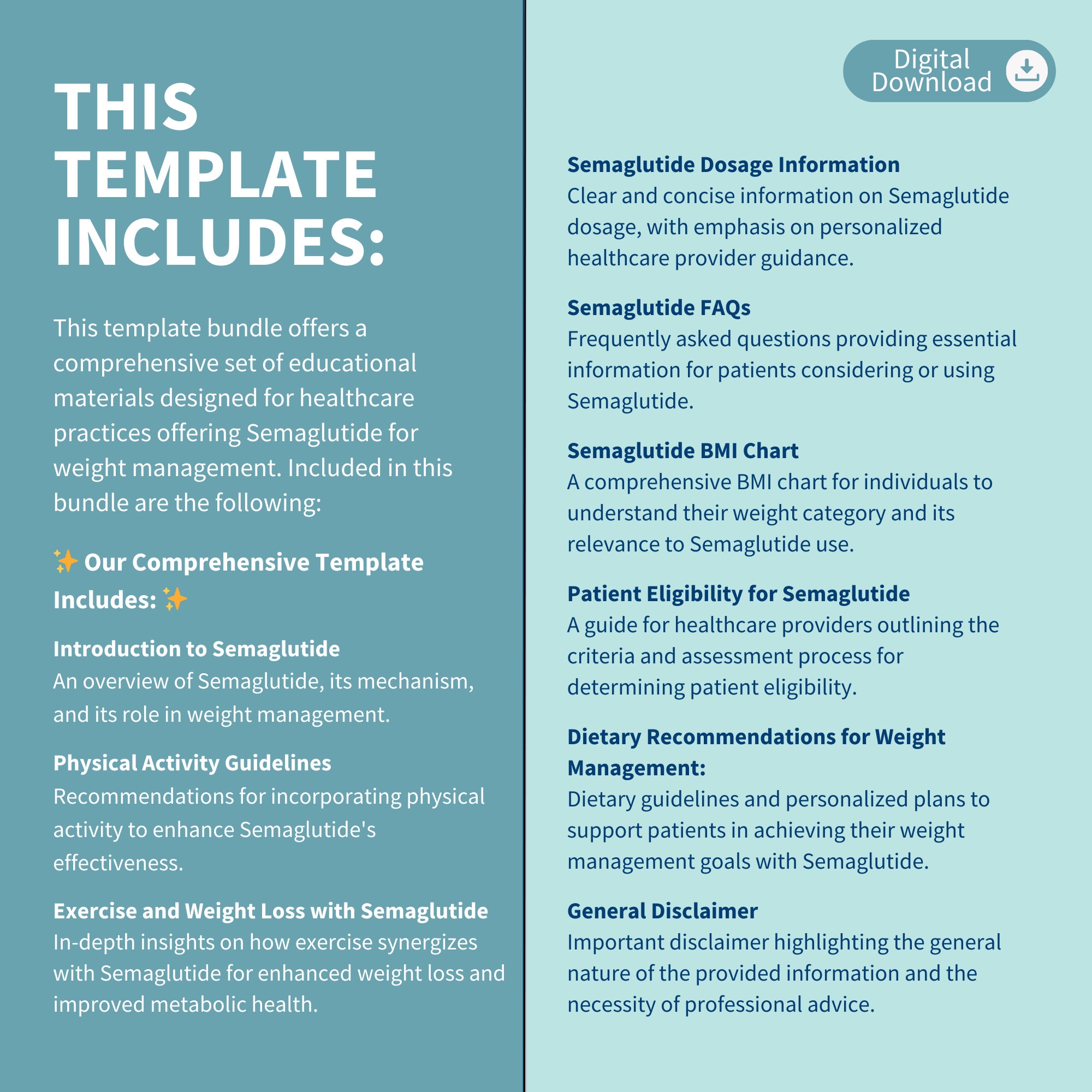 Semaglutide Weight Loss Patient Educational Sheet Canva Editable ...