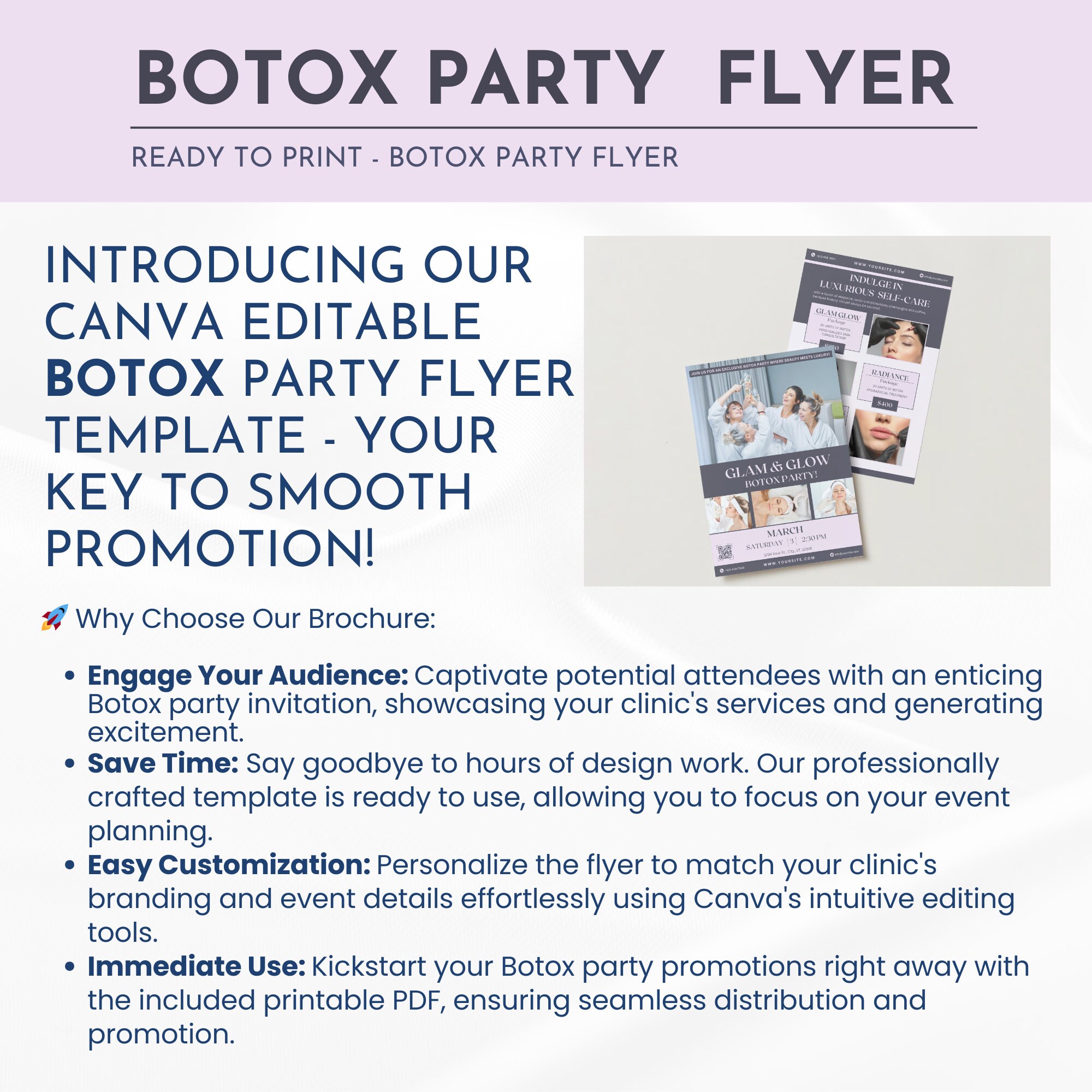 Customizable Botox Party Invitation Flyer With Canva: Explore ...
