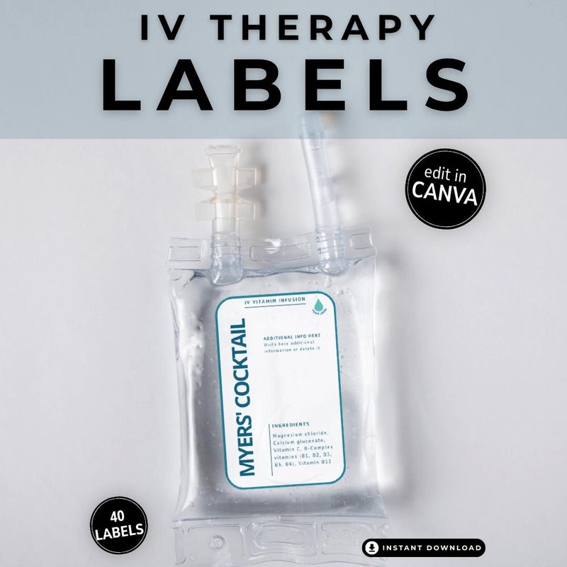 Iv Drip Label Template - Etsy