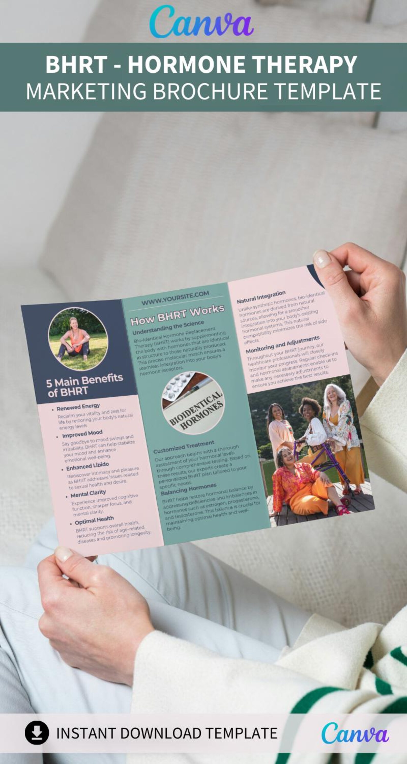 BHRT Brochure | Bio-identical Hormone Therapy, Women's Health (canva ...