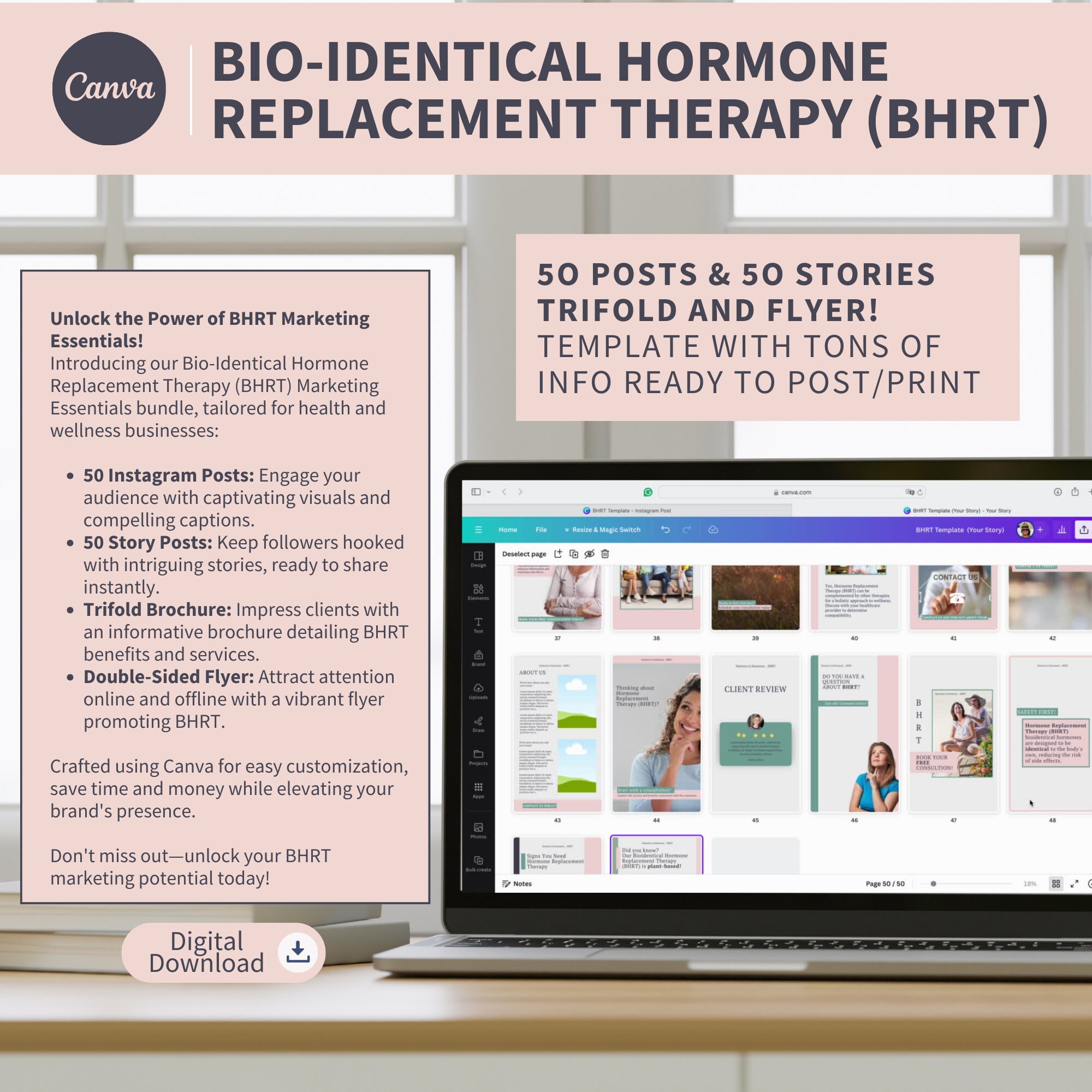 Bio-identical Hormone Replacement Therapy (BHRT) Marketing Bundle - 50 ...
