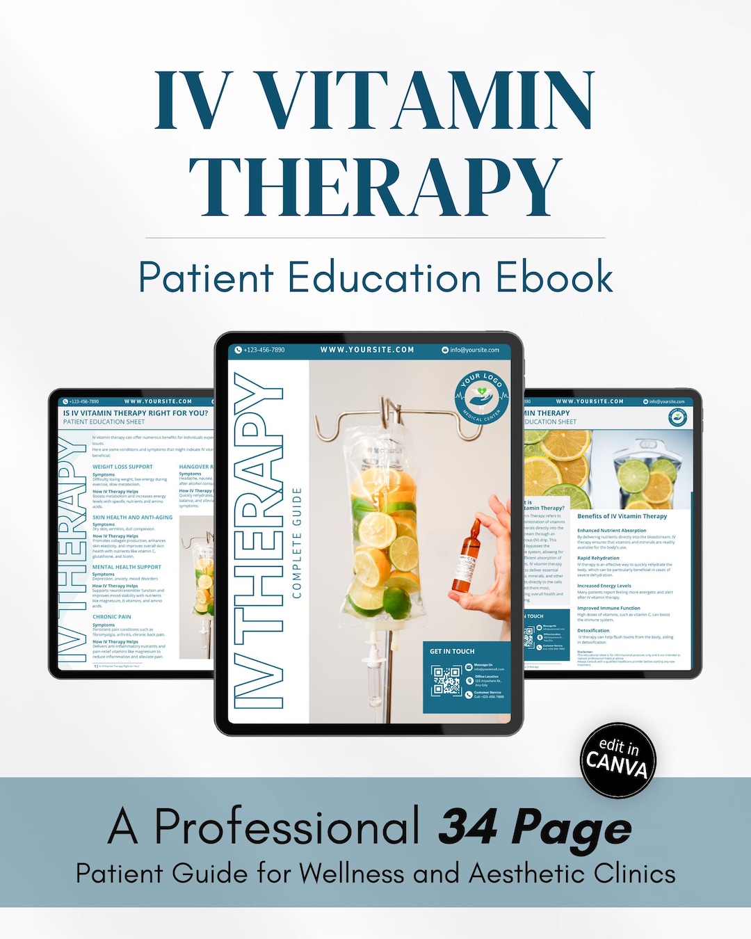 IV Vitamin Template Ebook IV Therapy Complete Patient Guide Drip Client ...