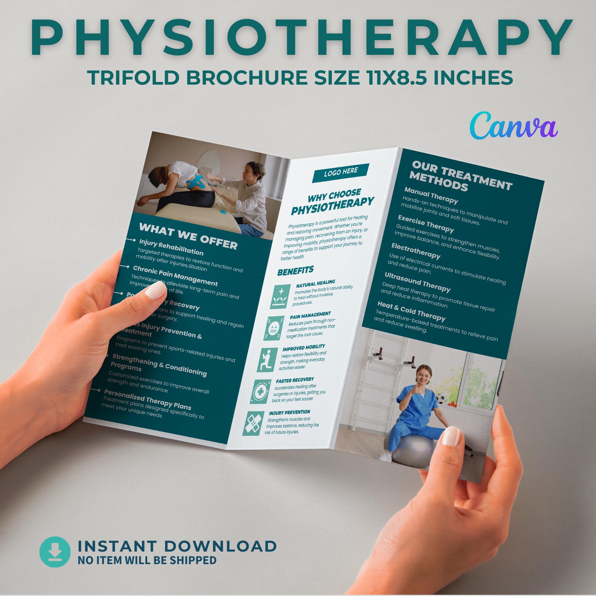 Physiotherapy Trifold Template Physical Therapy Marketing Handout Medical Brochure for ...