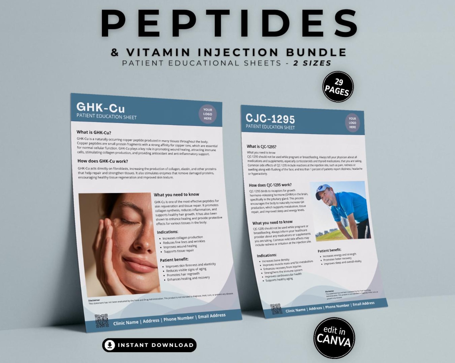 Peptide Therapy Handout Vitamin Injection Patient Educational Sheet ...