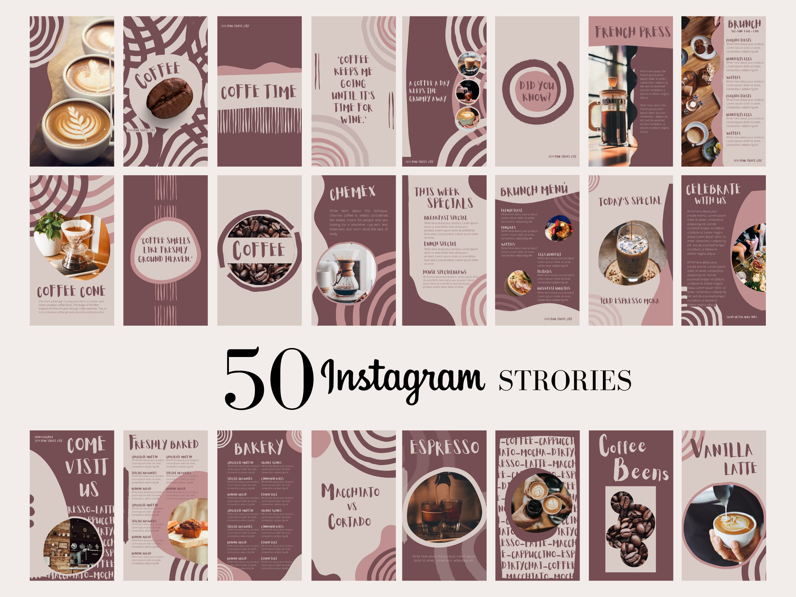 Barista Canva Template Coffee Shop Social Media Restaurant and Menu ...