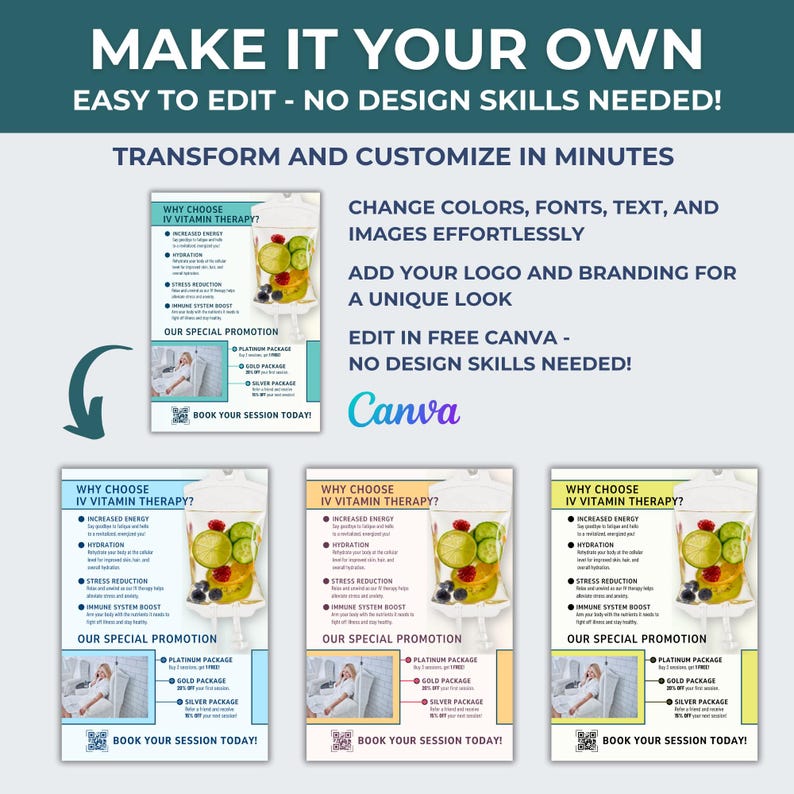 IV Infusion Flyer Drip Therapy Handout Template Hydration Therapy ...