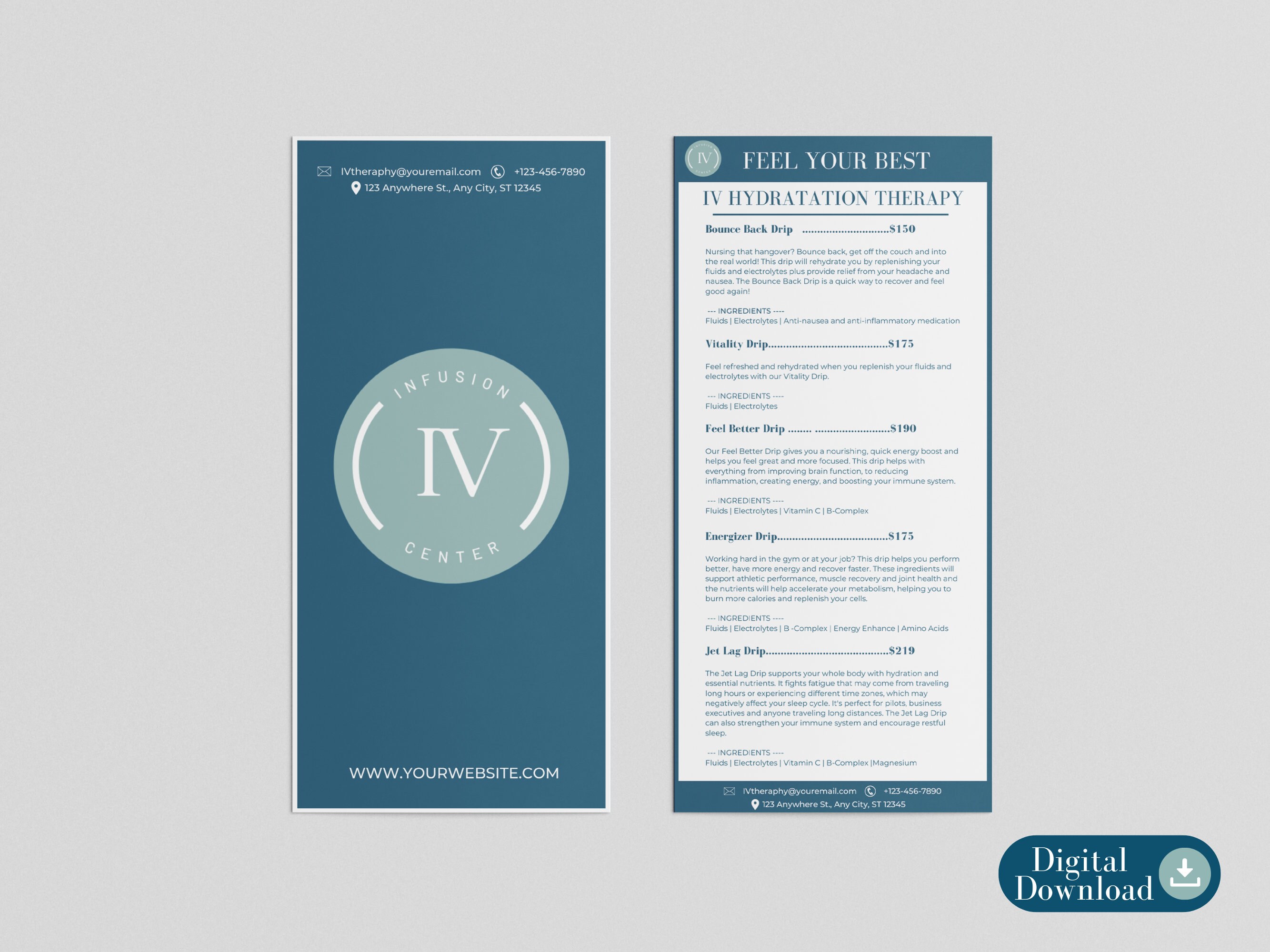 Flyer Template Design IV Therapy Flyer IV Therapy Printable Digital ...