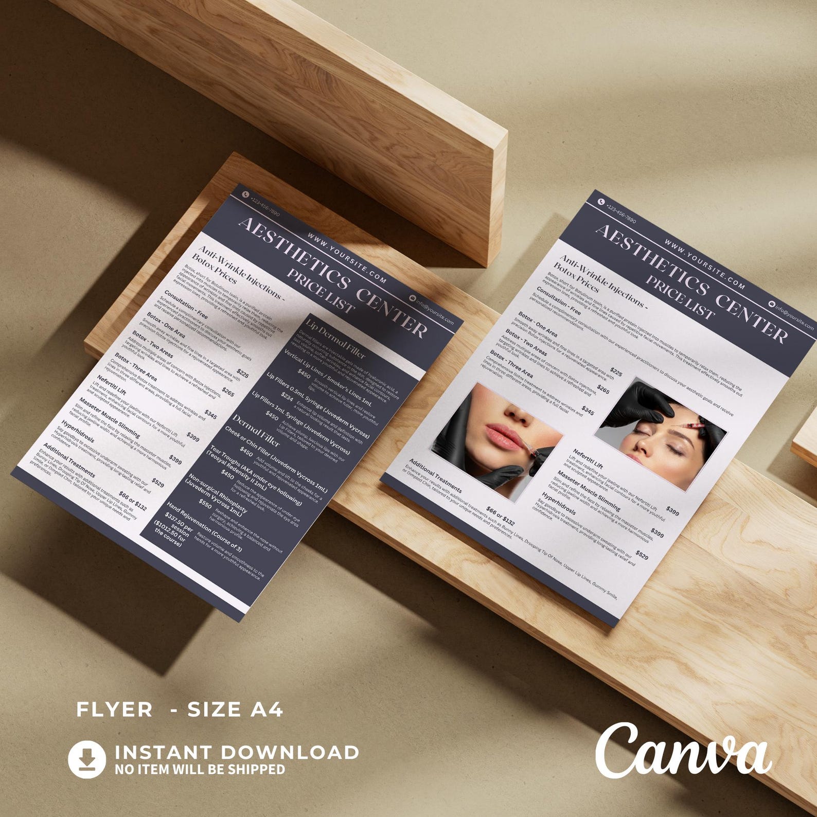 Botox Price List Flyer Template Filler Menu Canva Editable Medspa ...