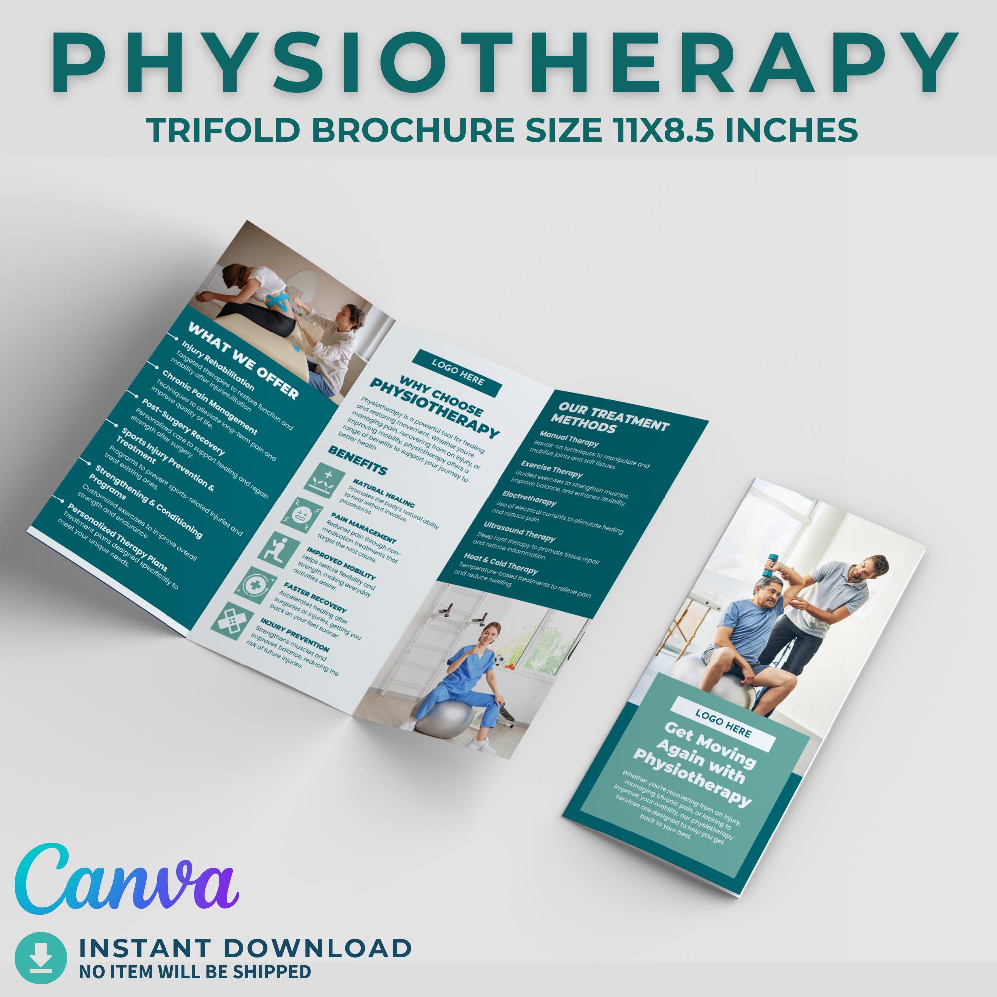 Physiotherapy Trifold Template Physical Therapy Marketing Handout Medical Brochure for ...