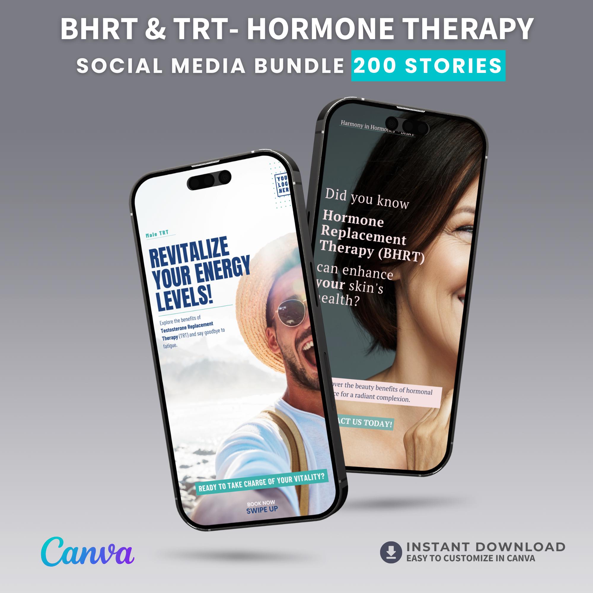 Hormone Therapy Instagram Template Testosterone Social Media BHRT Post ...