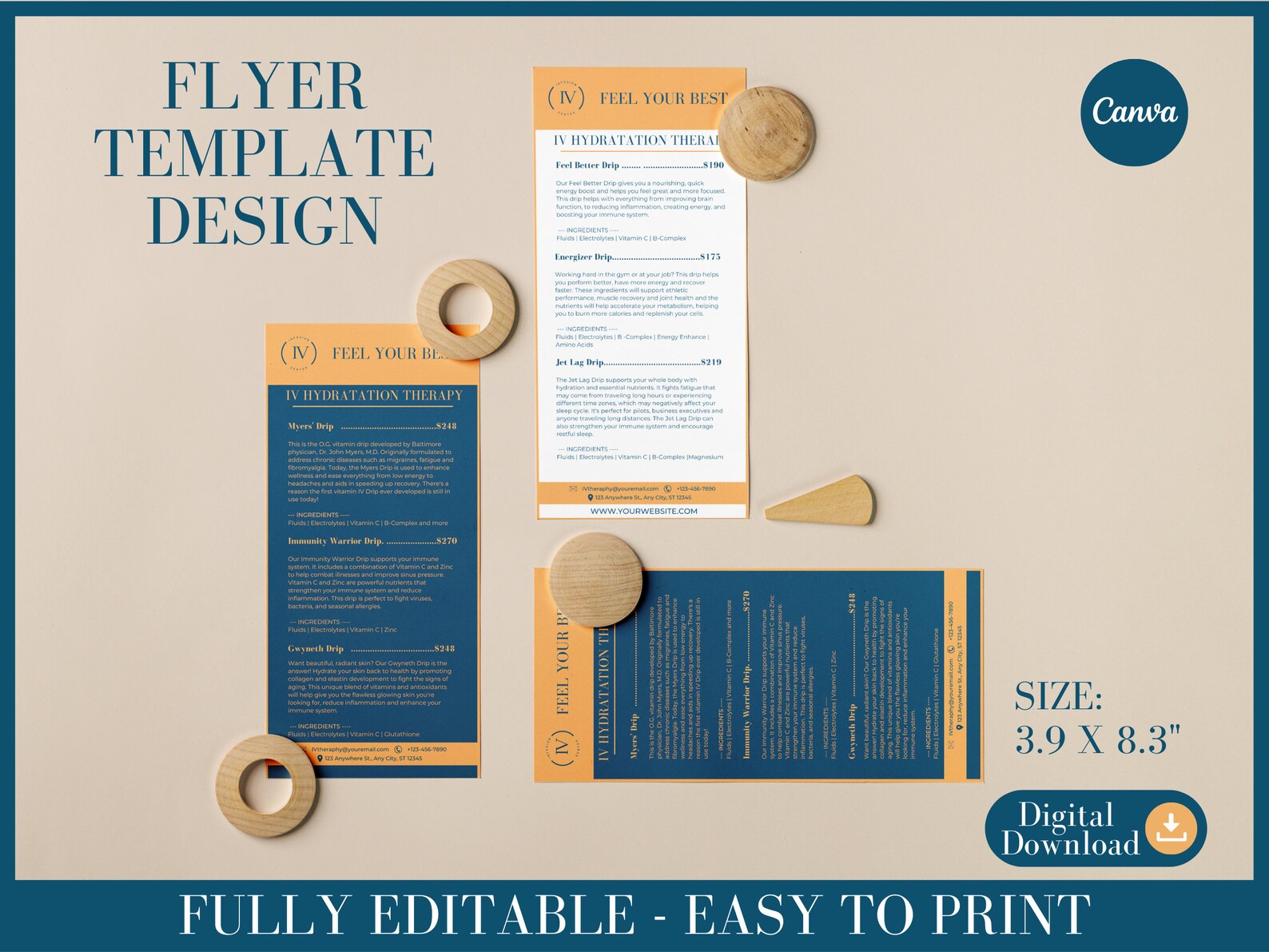 IV Printable Marketing Bundle Drip Menu Trifold Flyer Marketing Drip ...