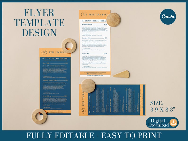 IV Printable Marketing Bundle Drip Menu Trifold Flyer Marketing Drip ...