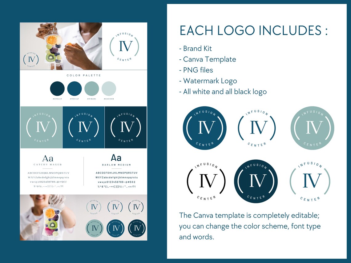 IV Therapy Logos Brand Kit Canva Logos Drip Logos 10 - Etsy UK