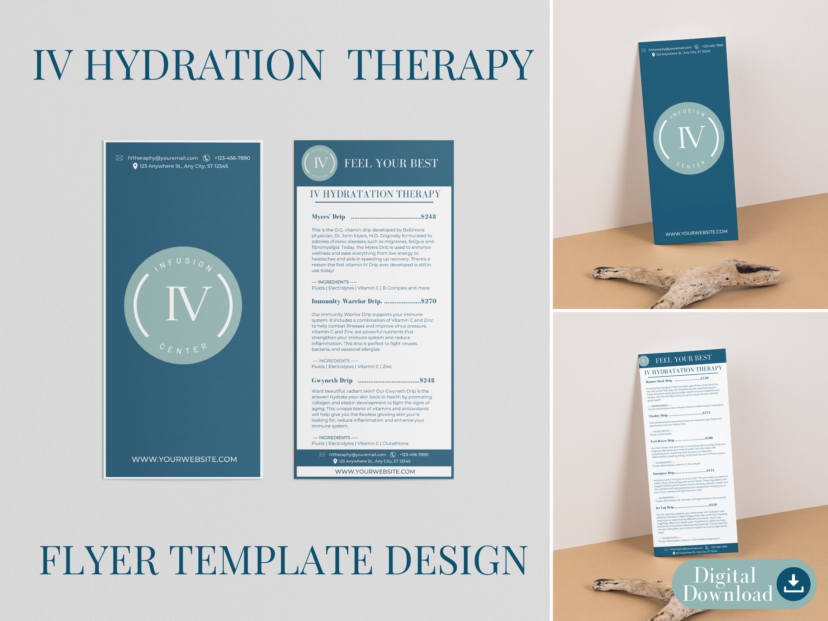 Flyer Template Design IV Therapy Flyer IV Therapy Printable Digital ...