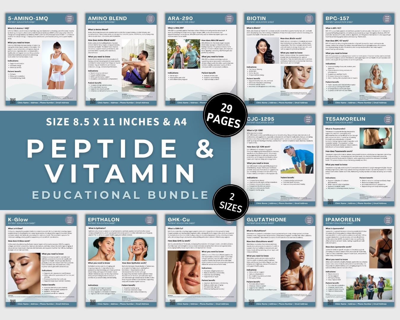 Peptide Therapy Handout Vitamin Injection Patient Educational Sheet ...