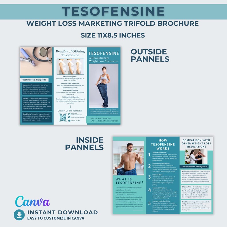 Tesofensine Brochure Canva Weight Loss Template Anti Obesity Handout ...