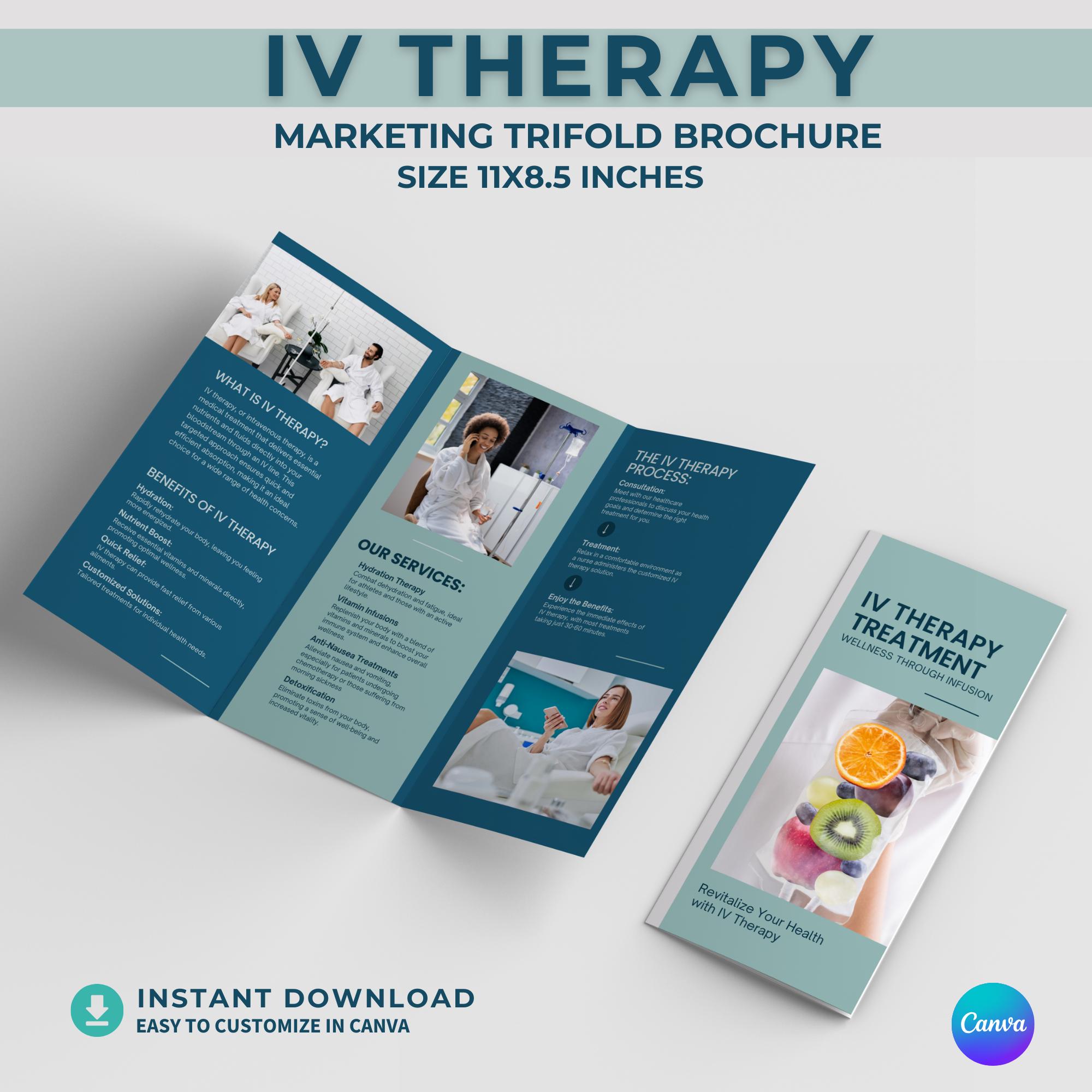 IV Vitamin Therapy Trifold Template IV Infusion Brochure Canva Iv Drip ...