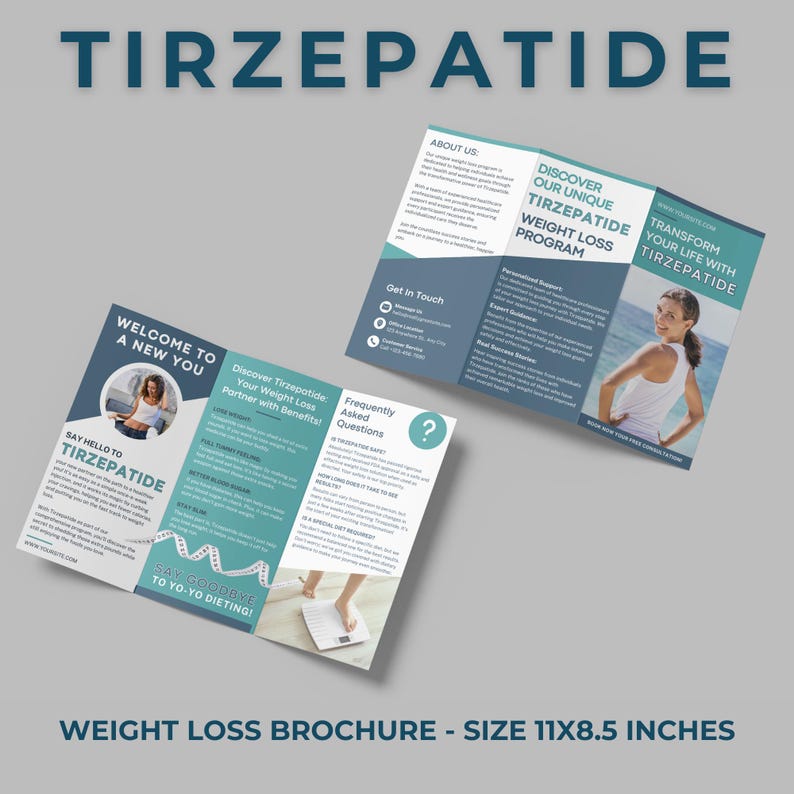 Tirzepatide Brochure Weight Loss Trifold GLP-1 Template Clinic Weight ...