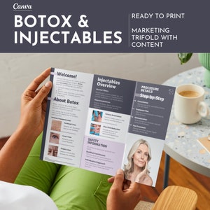 Botox and Injectables Trifold Canva Editable Template Ready to Print ...