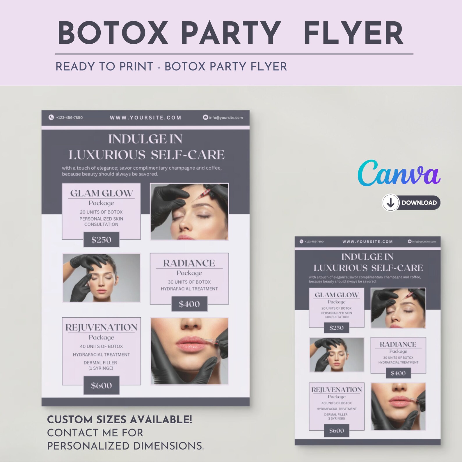 Customizable Botox Party Invitation Flyer With Canva: Explore ...
