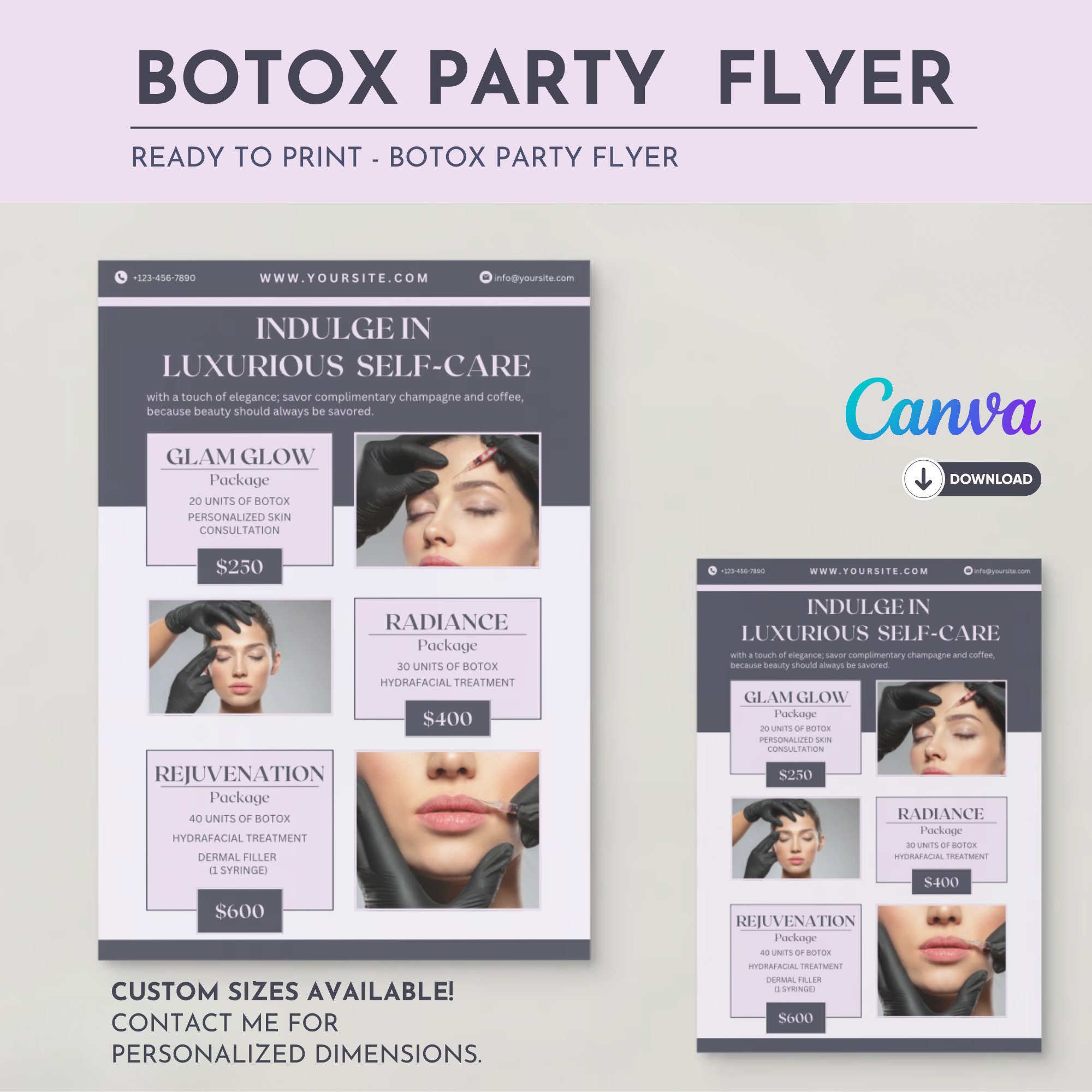 Customizable Botox Party Invitation Flyer With Canva: Explore ...