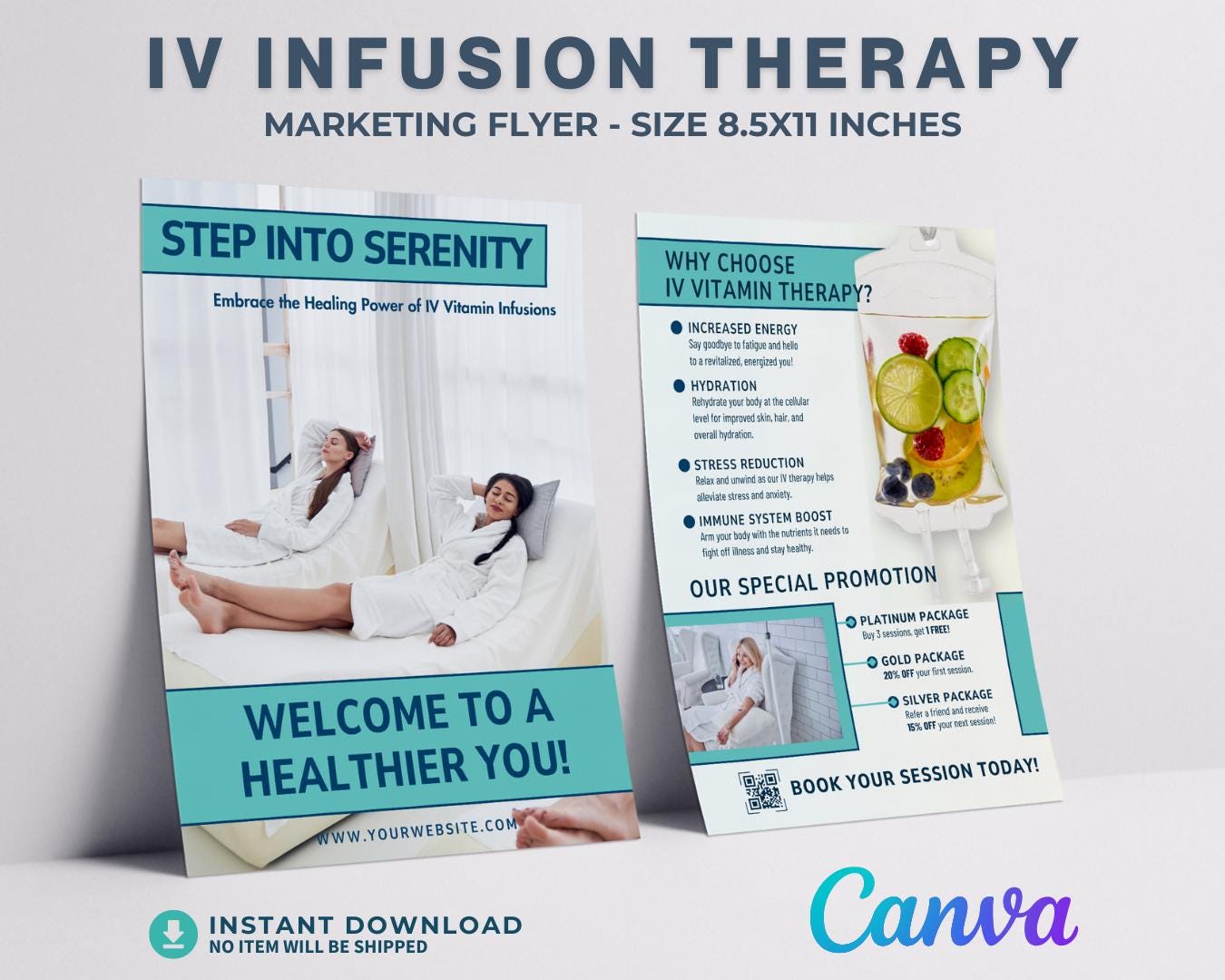 IV Infusion Flyer Drip Therapy Handout Template Hydration Therapy ...