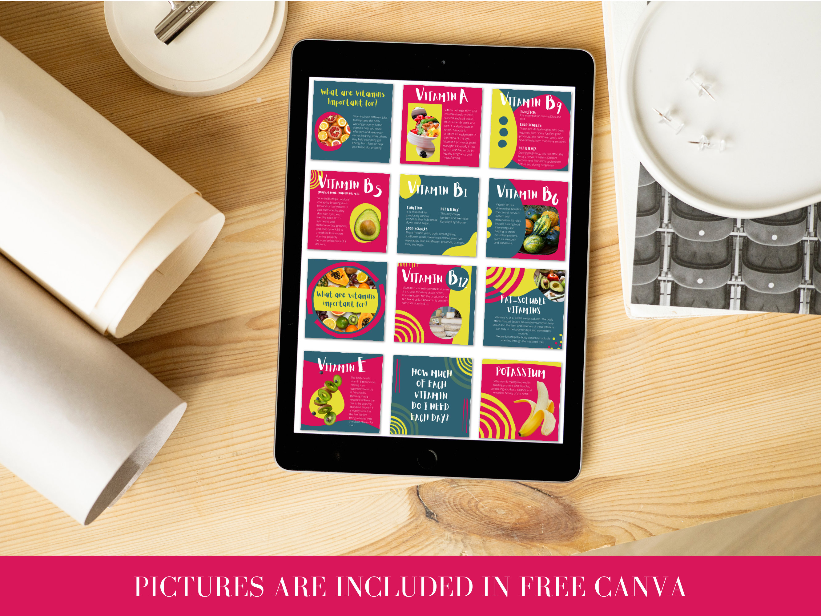 Vitamin Canva Template Social Media Health Posts Pink and - Etsy