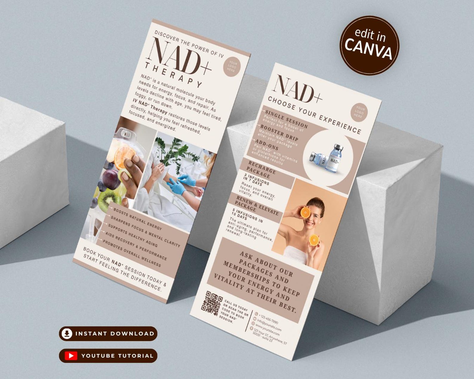 Nad+ Therapy Rack Card IV Vitamin Therapy Handout Medspa Marketing ...