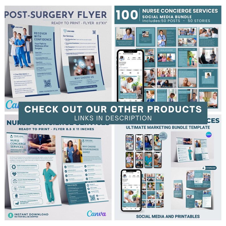 Nurse Trifold Template Homecare Services Editable RN Brochure for ...