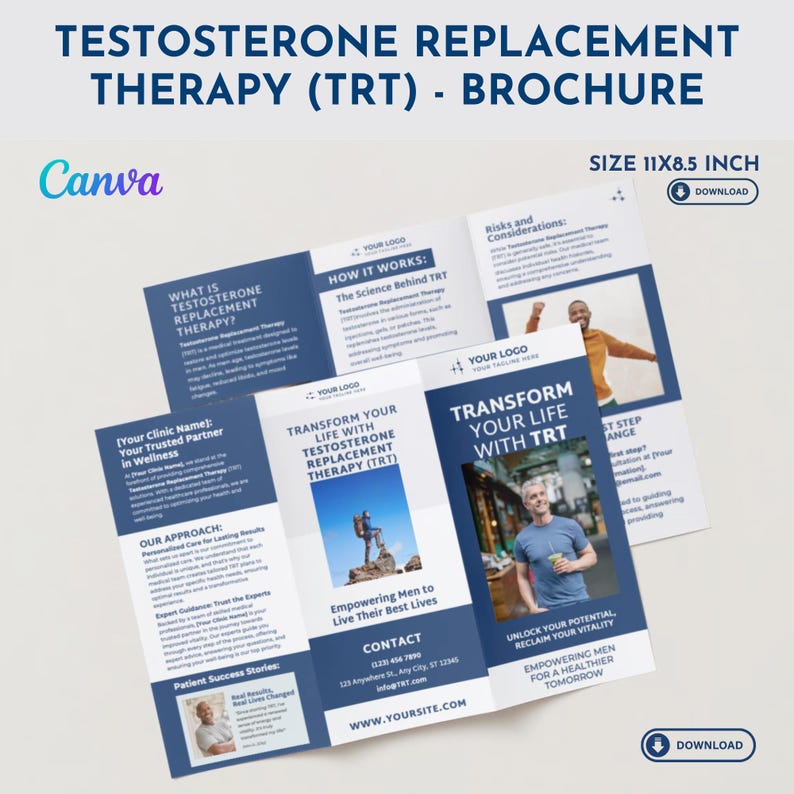 Testosterone Bundle Hormone Therapy Kit Men Health Marketing Template ...