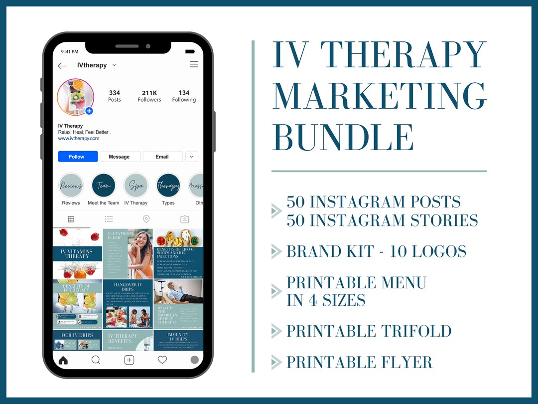 IV Therapy Marketing Bumble IV Therapy Brand Kit Printable Pricing List ...