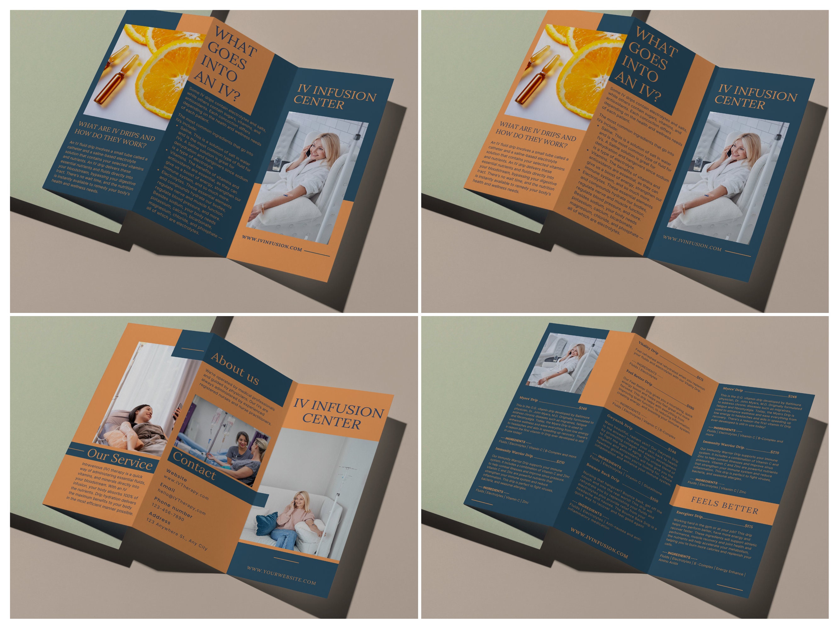 Orange IV Printable Trifold Marketing Printable Canva Templates Digital ...