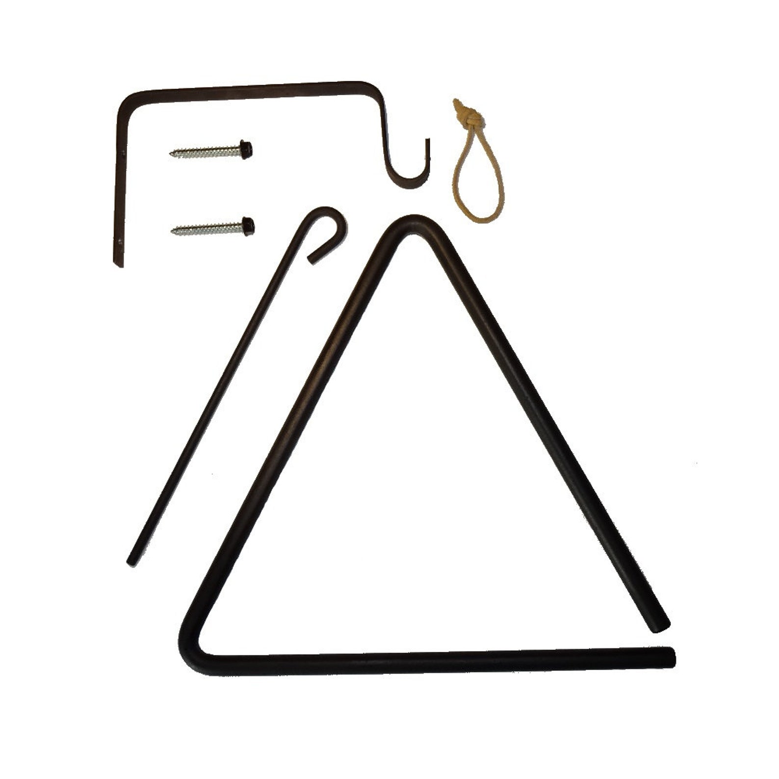 Triangle Dinner Bell With Ringer, Mounting Bracket, Leather Thong and ...