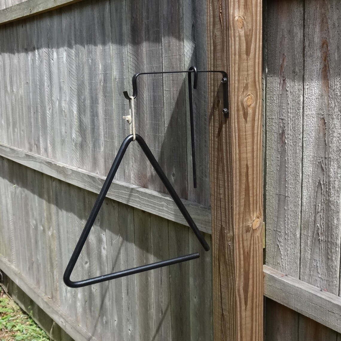 Triangle Dinner Bell With Ringer, Mounting Bracket, Leather Thong and ...