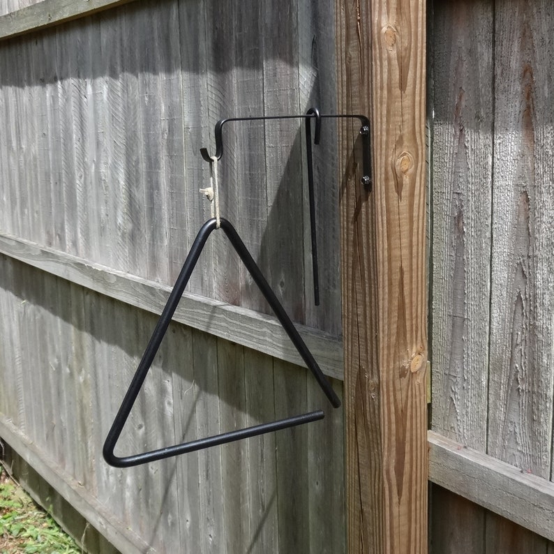 Triangle Dinner Bell With Ringer, Mounting Bracket, Leather Thong and ...