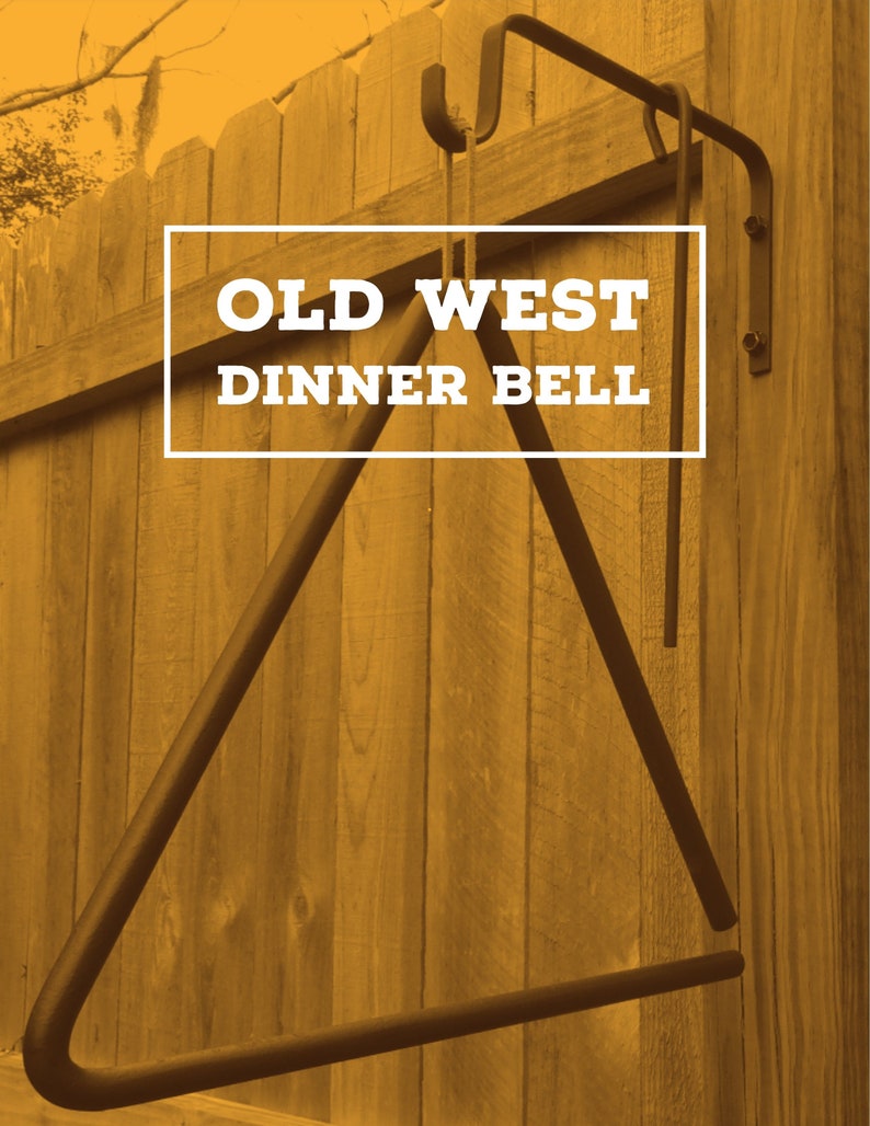 Triangle Dinner Bell With Ringer, Mounting Bracket, Leather Thong and ...