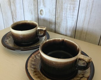 Brown drip dishes | Etsy