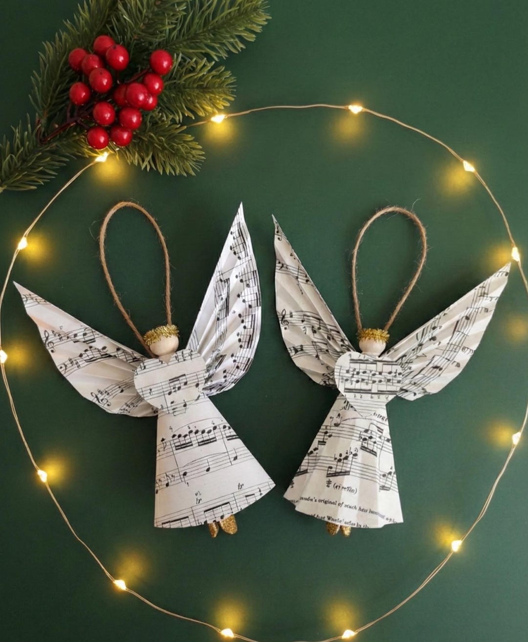Sheet Music Angel Ornament, Music Teacher Gift, Christmas Tree ...