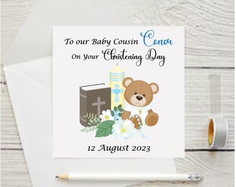 Christening Card Printable, Editable Name and Date. DIGITAL DOWNLOAD ...
