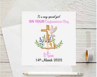 Personalised Confirmation Card Girl's Confirmation Card Confirmation ...